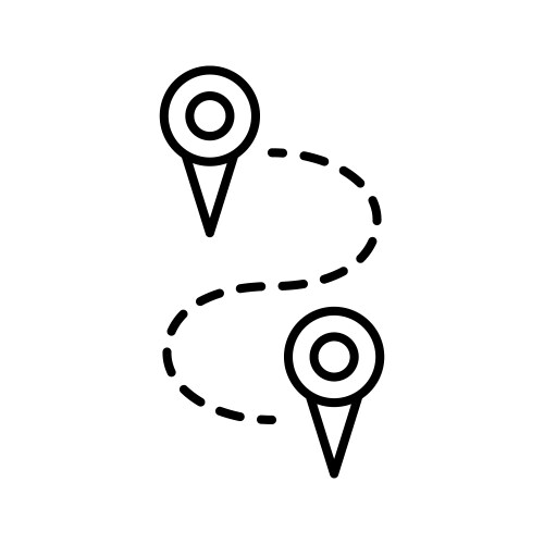 Map distance measuring icon marker pointer Vector Image