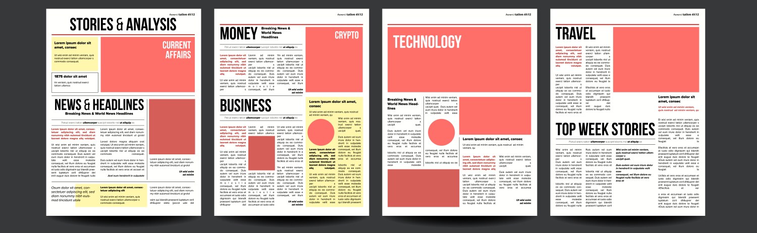 Newspaper layout or tabloid front page design Vector Image