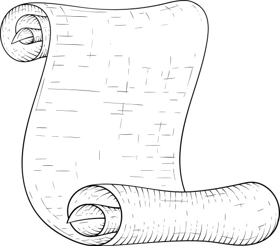 Paper scroll hand drawn sketch Royalty Free Vector Image