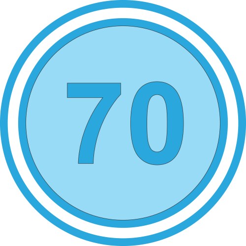 Speed limit 70 icon Royalty Free Vector Image - VectorStock