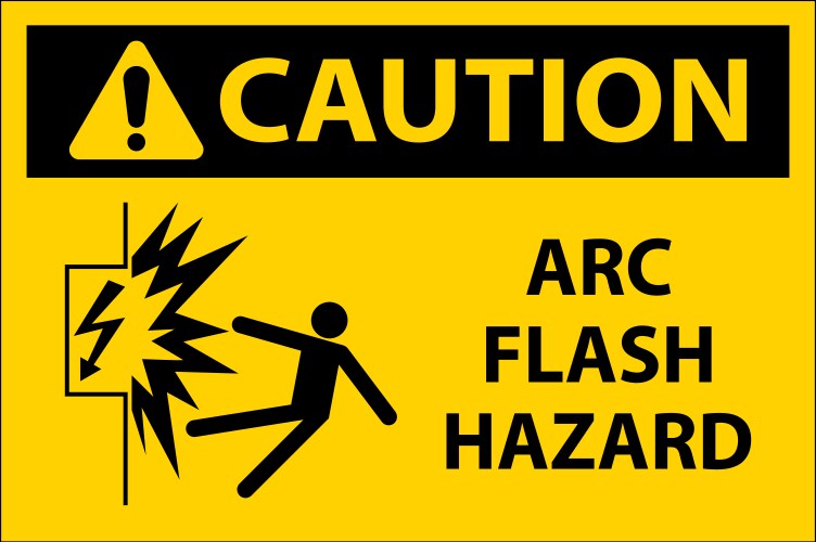 Notice arc flash hazard sign on white background Vector Image