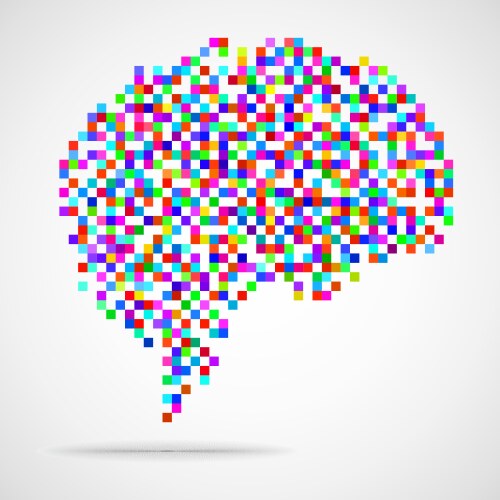 Pixel Brain Vector Images (over 1,600)