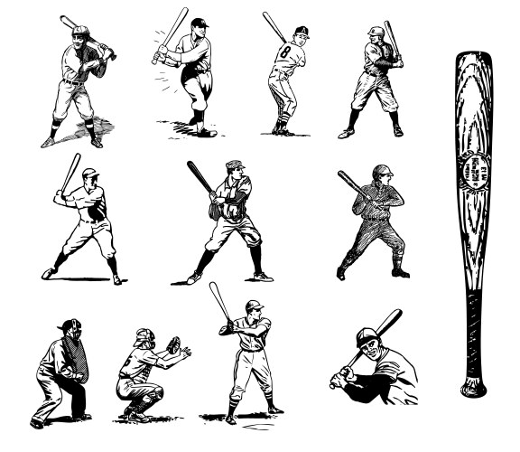 Vintage Baseball Vector Images (over 9,200)