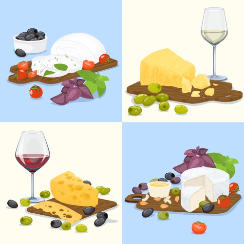 Colorful cheese template Royalty Free Vector Image