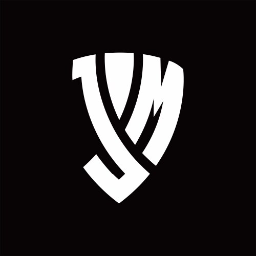 Jm logo monogram with piece circle ribbon style Vector Image