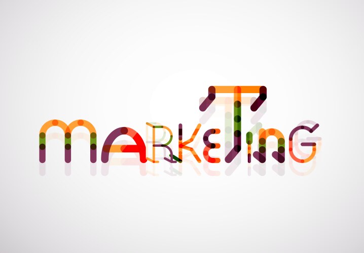 Marketing word font concept Royalty Free Vector Image