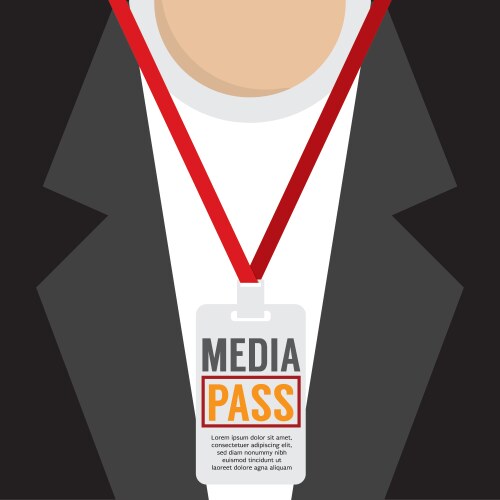 Photographer pass lanyard Royalty Free Vector Image