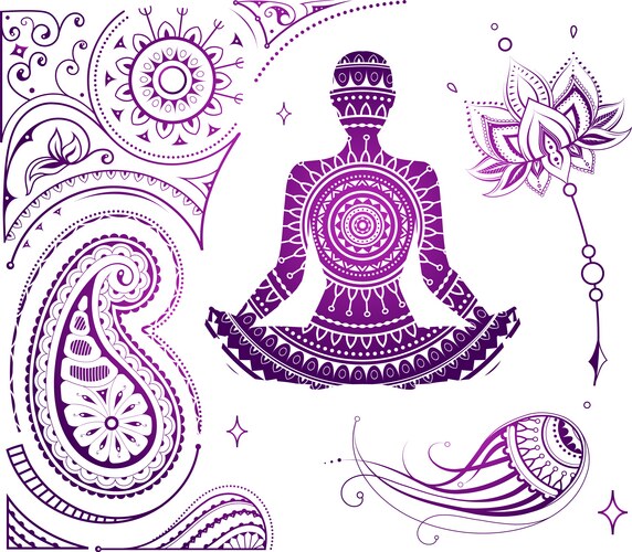 Yoga meditation poster Royalty Free Vector Image