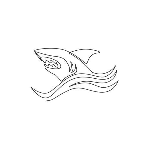 Single continuous line drawing aggressive Vector Image