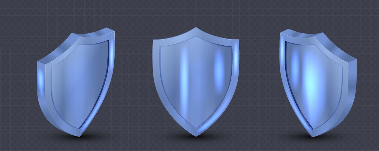 Metal silver shield Royalty Free Vector Image - VectorStock