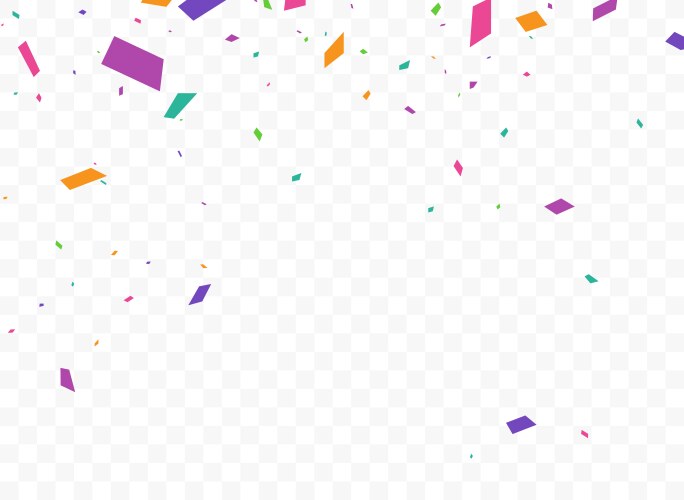 Colorful confetti on transparent background Vector Image