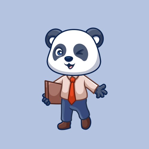 Manager panda cute cartoon Royalty Free Vector Image