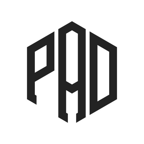 Pad logo design initial letter monogram – Royalty-Free Vector | VectorStock
