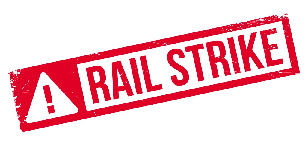 Rail strike rubber stamp Royalty Free Vector Image