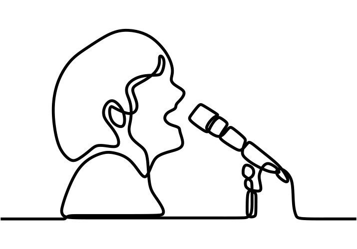 Speech bubble continuous line drawing black Vector Image