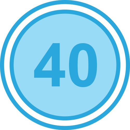 Speed limit 40 icon Royalty Free Vector Image - VectorStock
