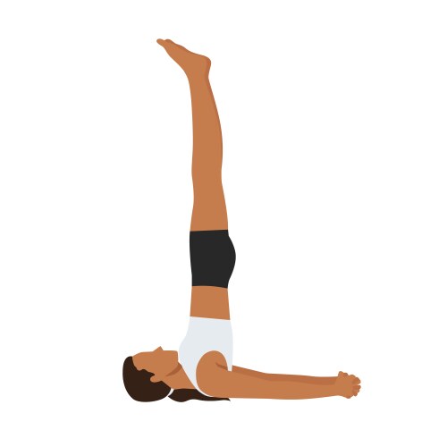 Young woman doing unsupported shoulderstand pose Vector Image