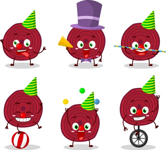 Cartoon character of slice beet with smile Vector Image