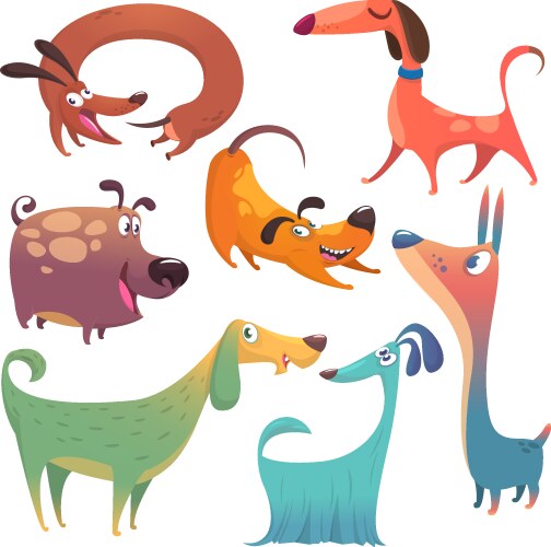 Cartoon dogs set Royalty Free Vector Image - VectorStock