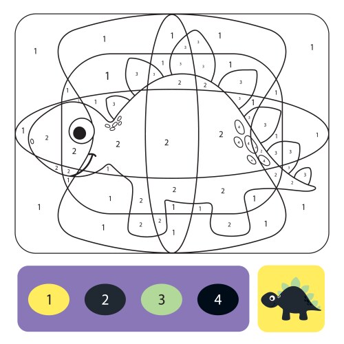 Cute dino coloring page for kids printable design Vector Image