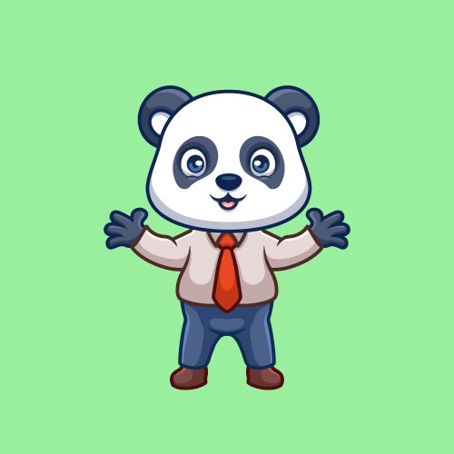 Manager panda cute cartoon Royalty Free Vector Image