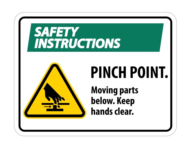 Safety pinch point moving parts below keep hands Vector Image