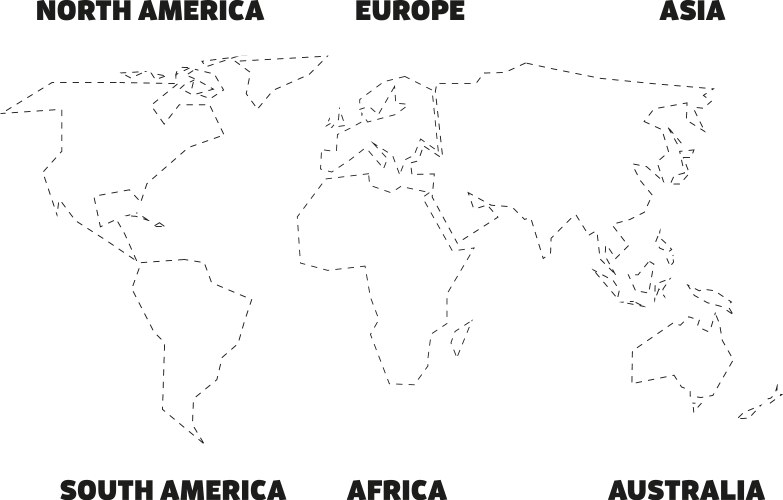 World map with smoothed country borders Royalty Free Vector