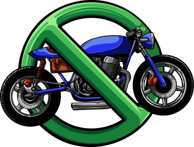 Symbol motorcycle forbidden icon Royalty Free Vector Image