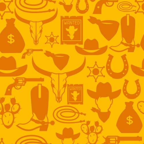 Seamless cowboy pattern Royalty Free Vector Image