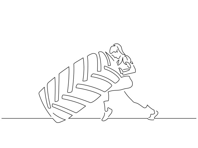 Bodybuilding isolated line drawing Royalty Free Vector Image