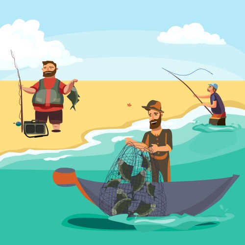 Filipino fisherman paddling outrigger in subic Vector Image
