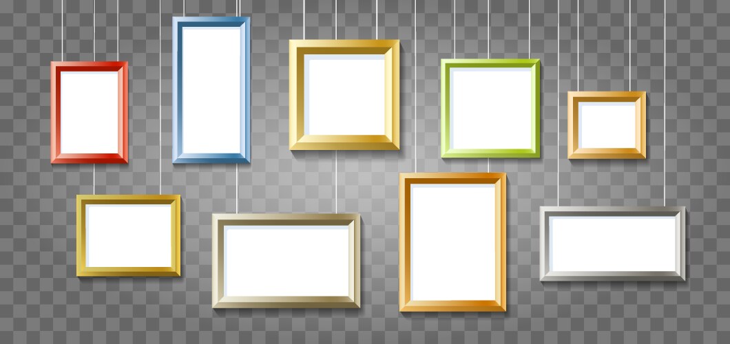Ornate frames set on transparent background Vector Image