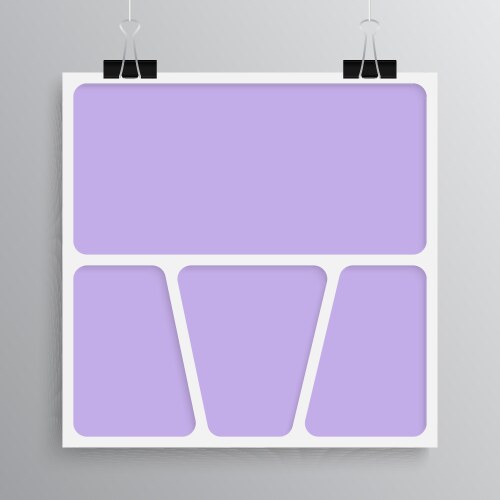 Empty collage four frames images photo Royalty Free Vector