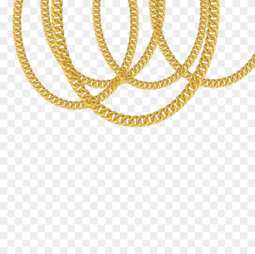 Gold chain isolated necklace Royalty Free Vector Image