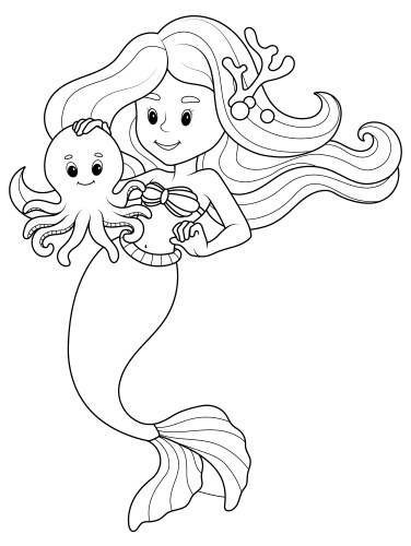 Cute cartoon mermaid Royalty Free Vector Image