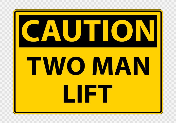 Two man lift symbol sign isolate on transparent Vector Image