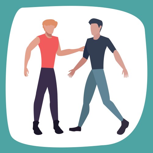 Two men characters Royalty Free Vector Image - VectorStock