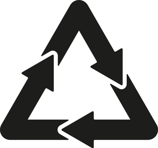 Waste processing icon bio symbol flat Royalty Free Vector