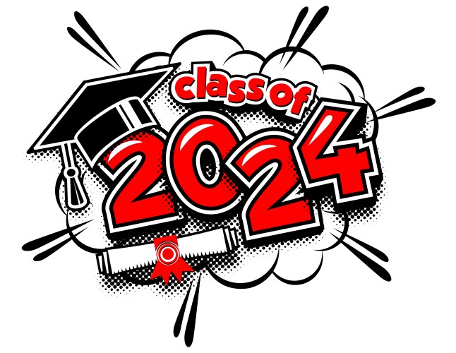 2024 graduate class logo Royalty Free Vector Image