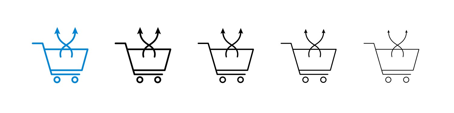 Cross sell icon set on white background Royalty Free Vector