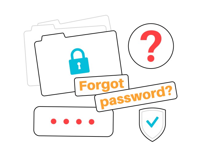 Forgot password question Royalty Free Vector Image