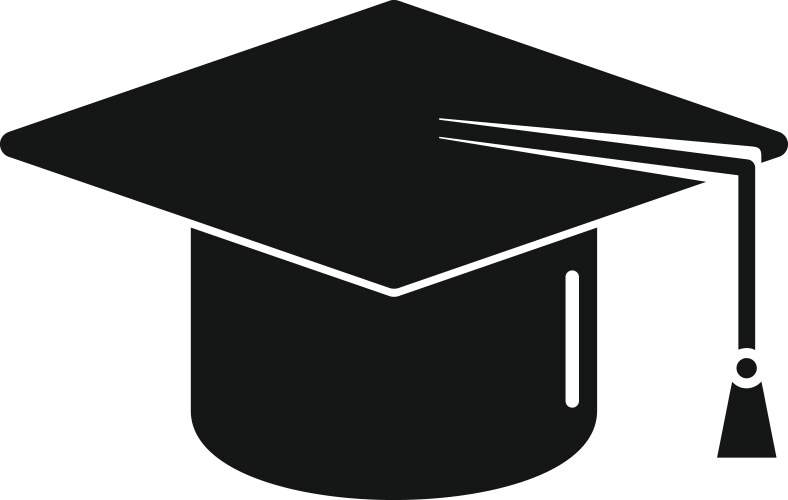 Graduation hat icon simple style Royalty Free Vector Image