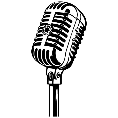 Cartoon microphone drawing line head line art Vector Image