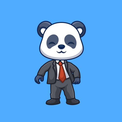 Manager panda cute cartoon Royalty Free Vector Image