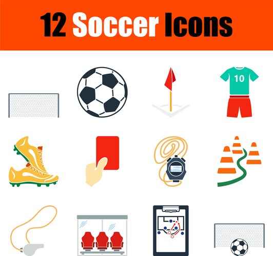 Football sport equipment soccer game player Vector Image