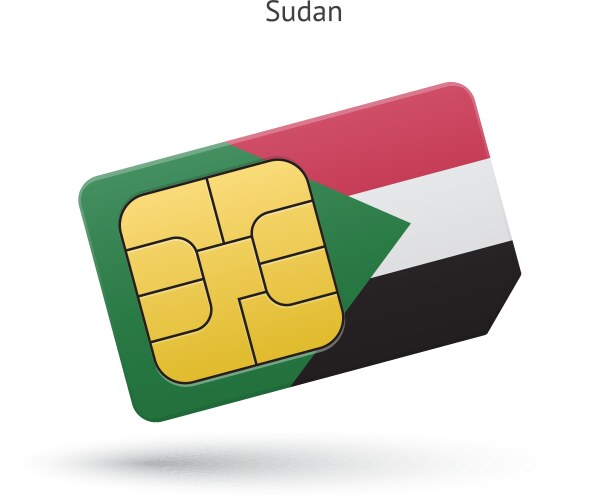 Aruba mobile phone sim card with flag Royalty Free Vector