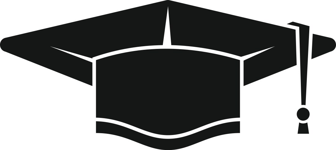 Graduation hat icon simple style Royalty Free Vector Image