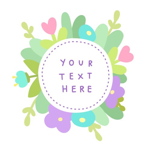 Poster with beautiful rainbow and flowers Vector Image