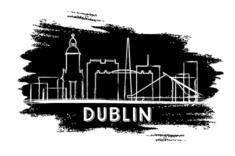 Dublin ireland city skyline silhouette Royalty Free Vector
