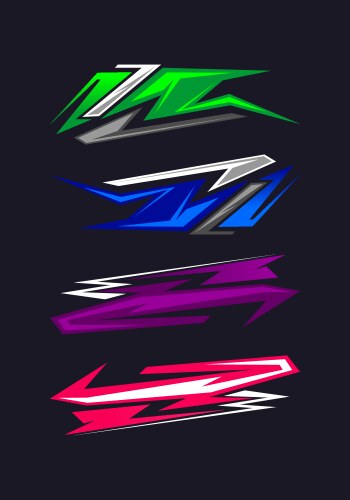 Gradient Car Decal Collection Royalty Free Vector Image